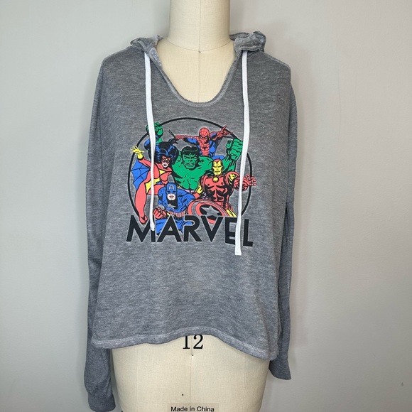 Marvel | Tops | Marvel Gray Hoodie | Poshmark